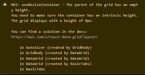 Reactjs MUI UseResizeContainer The Parent Of The Grid Has An Empty Height Stack Overflow