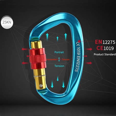 25kn 세로 랠리 암벽 등반 카라비너 항공 알루미늄 D형 안전 잠금 장치 야외 등산 장비 용품 Aliexpress