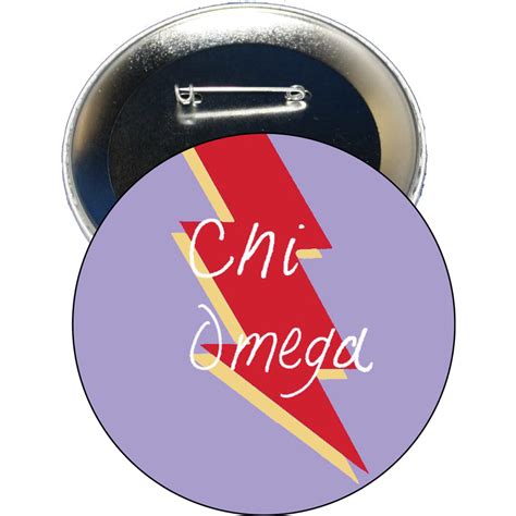 Chi Omega Lightning Bolt Button Playalday