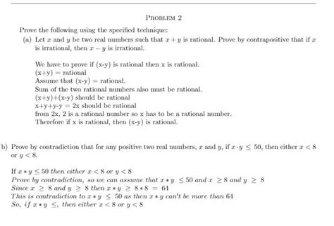 Solved PROBLEM 2 Prove The Following Using The Specified Chegg