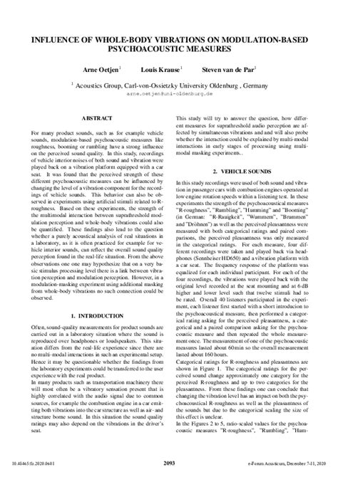 Pdf Influence Of Whole Body Vibrations On Modulation Based