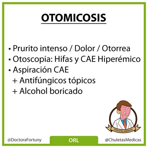 Otomicosis Diagnóstico Y Tratamiento Chuletas Médicas