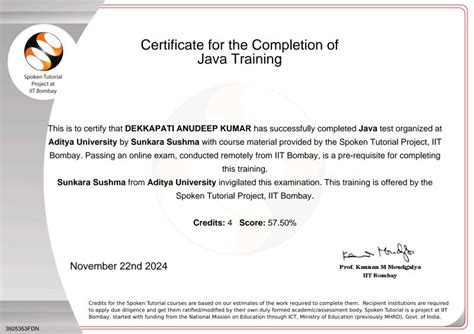 Anudeep Kumar On Linkedin Java Programming Certification Iitbombay