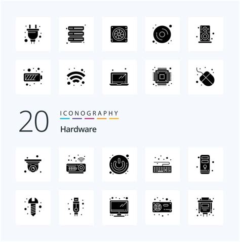 20 Hardware Solid Glyph icon Pack like hardware computer power type hardware 19737569 Vector Art ...