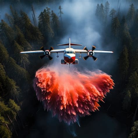 Avión Tratando De Apagar Un Incendio Forestal Foto Gratis