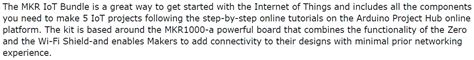 Arduino Mkr 1000 Iot Bundle Development Kit Gkx00006 מוצרי פיתוח לאלקטרוניקה סידרה 39759