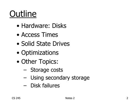 ppt cs 245 database system principles notes 02 hardware powerpoint