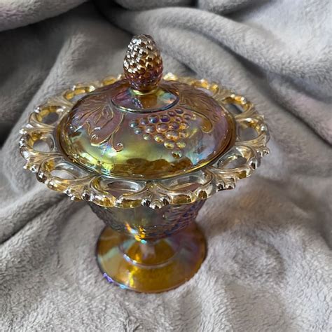 Carnival Glass Candy Dish Etsy