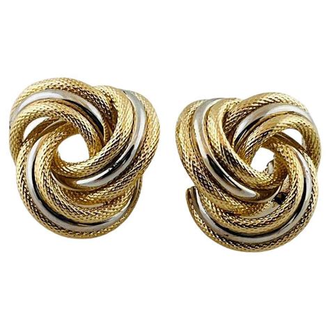 14k Yellow Gold Knot Earrings 16303 For Sale At 1stdibs