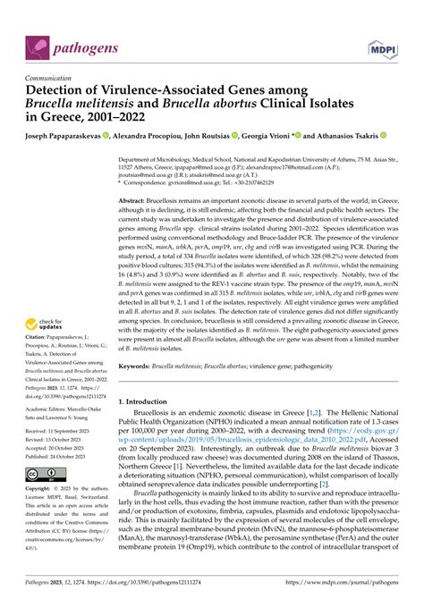 Pdf Detection Of Virulence Associated Genes Among Brucella Melitensis And Brucella Abortus