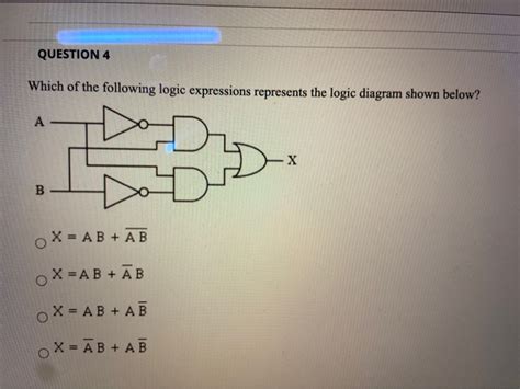 solved question 4 which of the following logic expressions