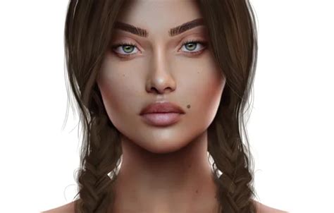 Download Wallpaper Girl Portrait Mole Braids Section Rendering In