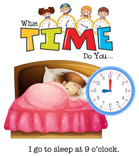 A Girl Sleep At 9 Oclock 359364 Vector Art At Vecteezy