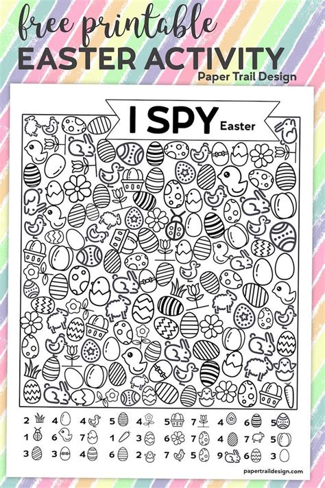 Free Printable I Spy Easter Activity Paper Trail Design Easter