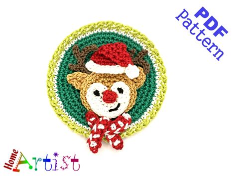 Reindeer Patch Crochet Applique Graphic By Homeartist · Creative Fabrica