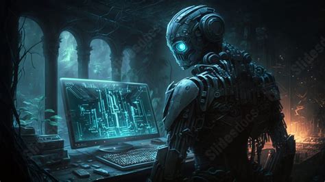 Futuristic Robot Powerpoint Background For Free Download Slidesdocs