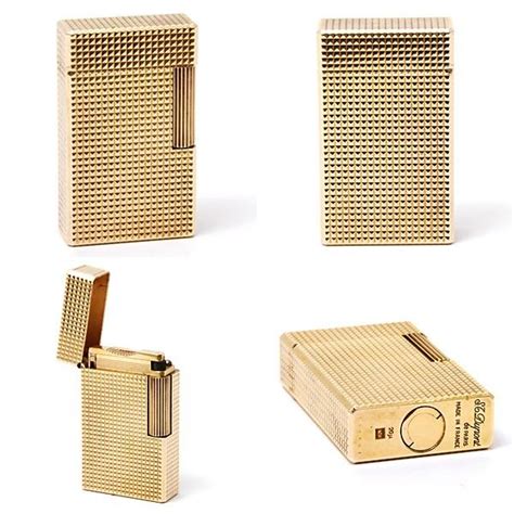 デュポン Stdupont ライン1 ローラーガスライター ダイヤモンドヘッド ゴールド Oh済 中古 46328