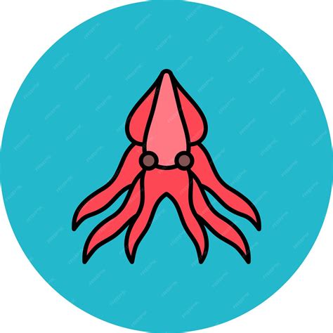 Premium Vector A Red Squid With A Blue Background With A Red Star On It