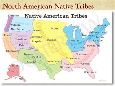 Native American Map North American Indian Tribes American Heritage