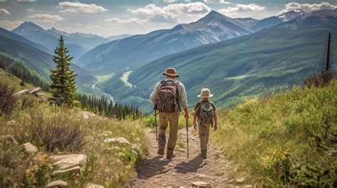 El Viaje Aventurero De Padre E Hijo Escalando La Montaña Foto Premium