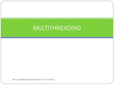 Multithreading In Java Ppt