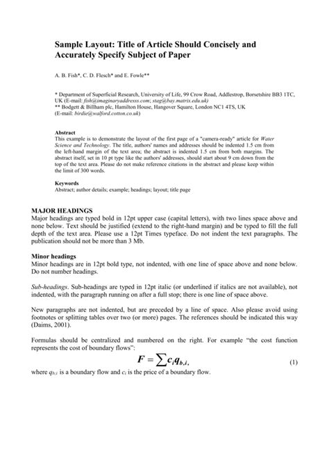 Sample Abstract