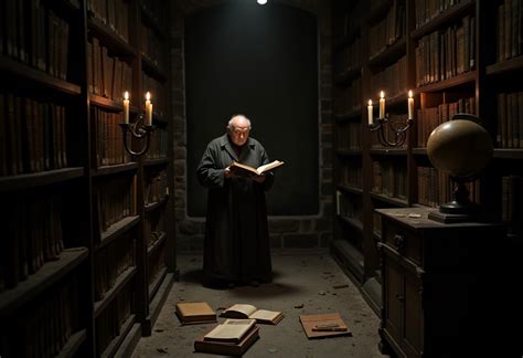 Abandoned Library Scene With Globe And Librarian Stable Diffusion Online