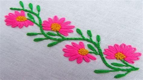 Hand Embroidery Simple Flower Designs Best Flower Site