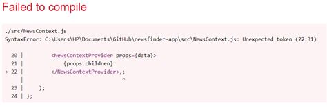 Reactjs Failed To Compile Error Unexpected Token Stack Overflow