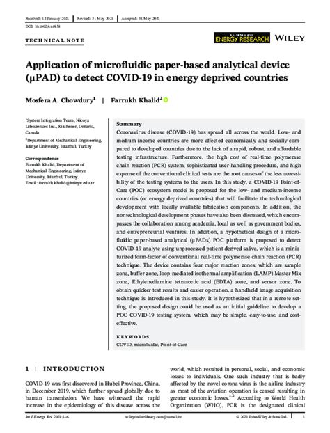 Pdf Application Of Microfluidic Paper‐based Analytical Device μpad