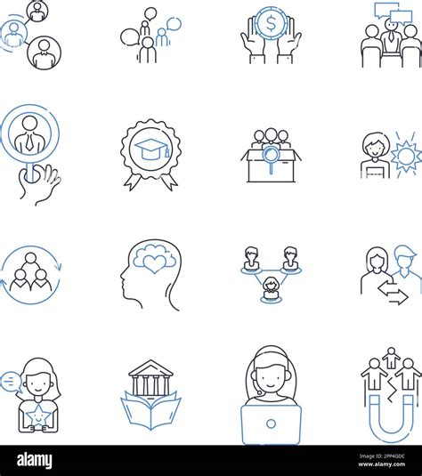 Career Development Line Icons Collection Growth Advancement Learning