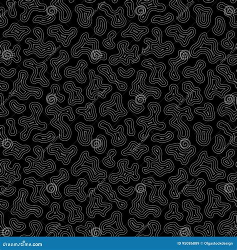 Seamless Pattern Thin Curved Lines Black And White Stock Vector Illustration Of Drawing