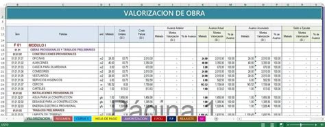 Plantilla ValorizaciÓn De Obra Etec