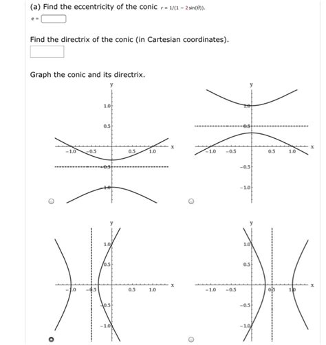 solved a find the eccentricity of the conic r 1 1 2