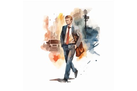 Svg Businessman Rushing Work Morning Wat Graphic By Evoke City
