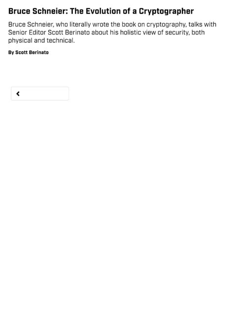 Bruce Schneier The Evolution Of A Cryptographer Pdf Risk Cryptography