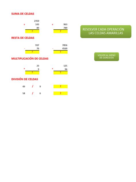 Ejercicios De Excel Primera EdiciÓn Pdf