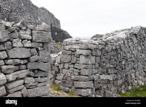 Dun Aengus A Hill Fort On The Island Of Inishmore In Ireland Stock