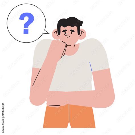 Thoughtful Characters With Question Marks Solving Problems Or Searching