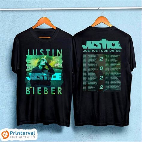 Justin Bieber Justice World Tour Double Sided Shirt Justin Bieber Concert Tee Justice