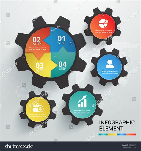 Cog Symbol Template Vector Infographic Set Stock Vector Royalty Free