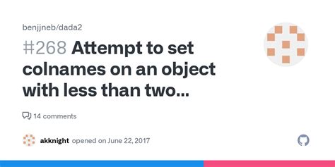 Attempt To Set Colnames On An Object With Less Than Two Dimensions