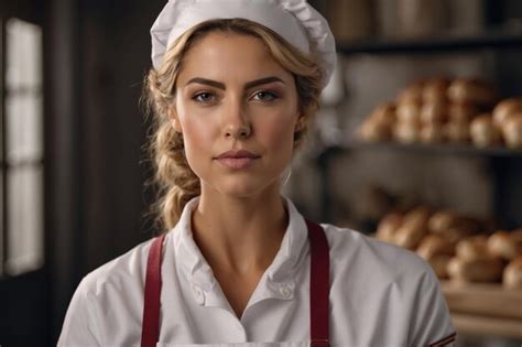 Premium Photo Portrait Of A Baker Woman In Uniform Ai Generative