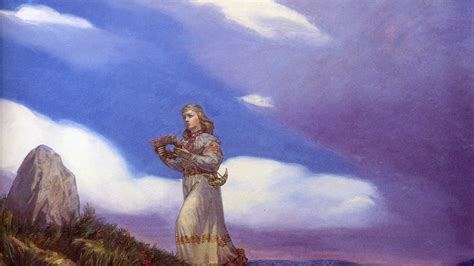 Download Wallpaper The Sky Girl Flowers Klimenko Andrew A Wreath On The Stone Section