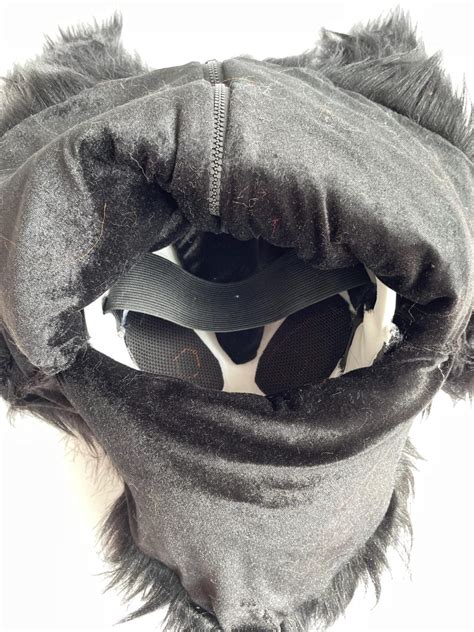 Scary Skulldog Fursuit Set With Movable Jaw Black Orange Wendigo Head
