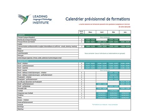 Notre Calendrier De Formations 2023