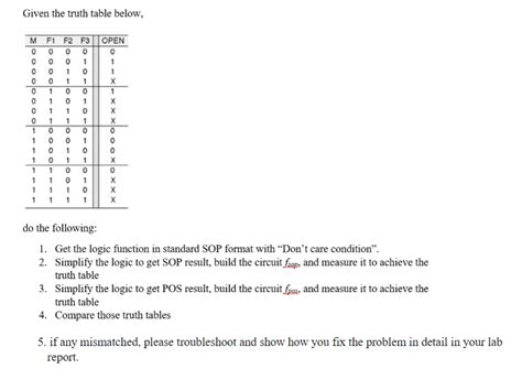 Solved Given The Truth Table Below Do The Following 1 Get