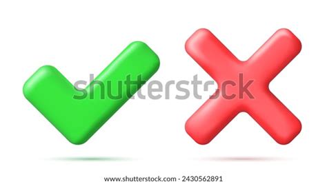 3d Right Wrong Button Shape Green Stock Vector Royalty Free