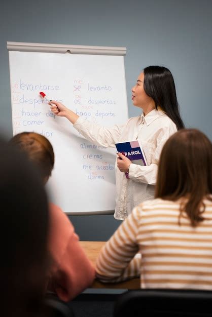 Free Photo Back View Women Correcting Grammar Mistakes