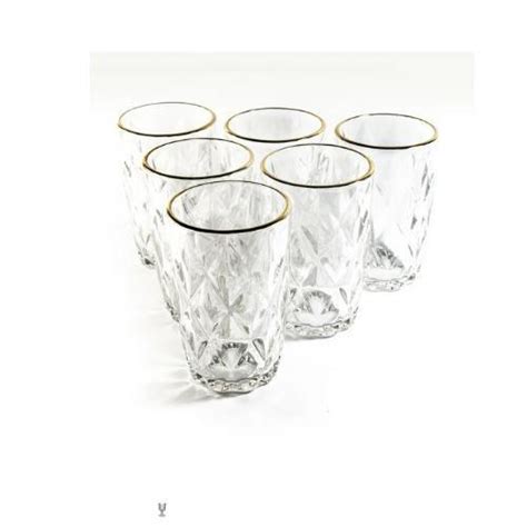 Copos de vidro conjunto peças diamond transparente fio de ouro ml lyor Copos Magazine